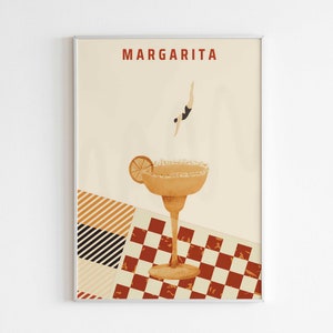 Cocktail Dive Poster Trio Aperol Spritz, Martini, Margarita Midcentury ...