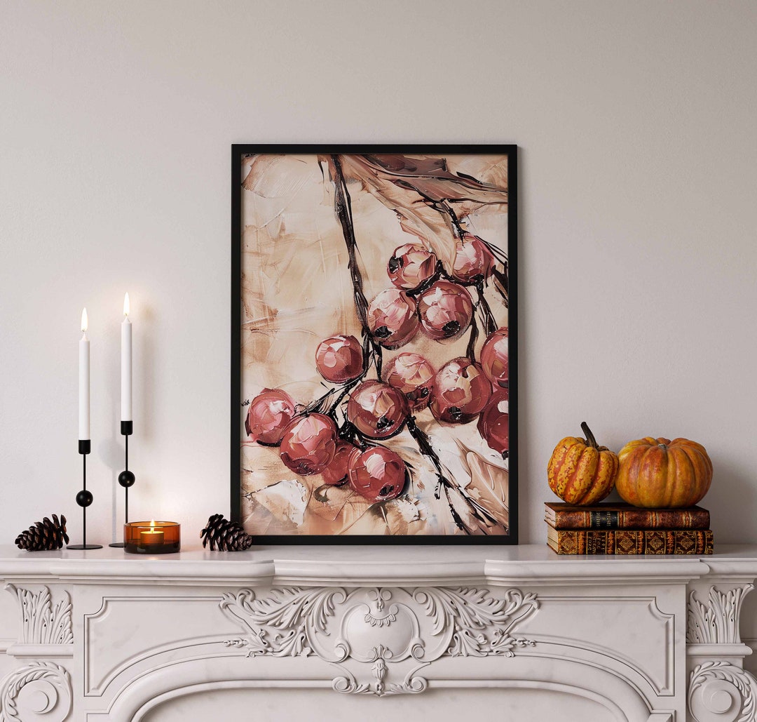 Thanksgiving Cranberries Poster Solo Retro Thanksgiving Print Elegant ...
