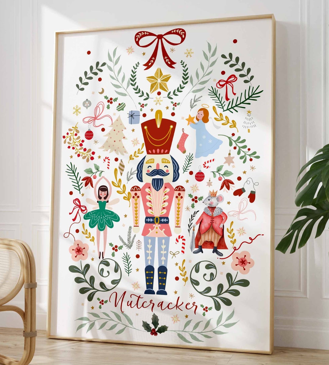 Nutcracker Poster Fairytale Christmas Prints Xmas Illustrations Decor ...