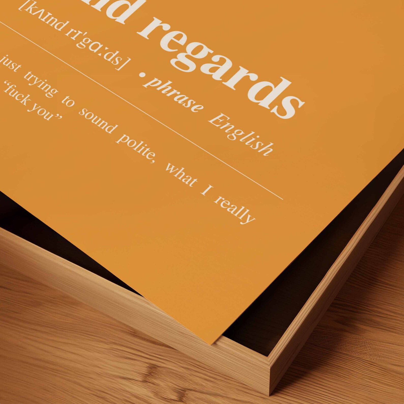 Kind Regards Poster Solo Humorous Typography Posters Home Office Decor ...