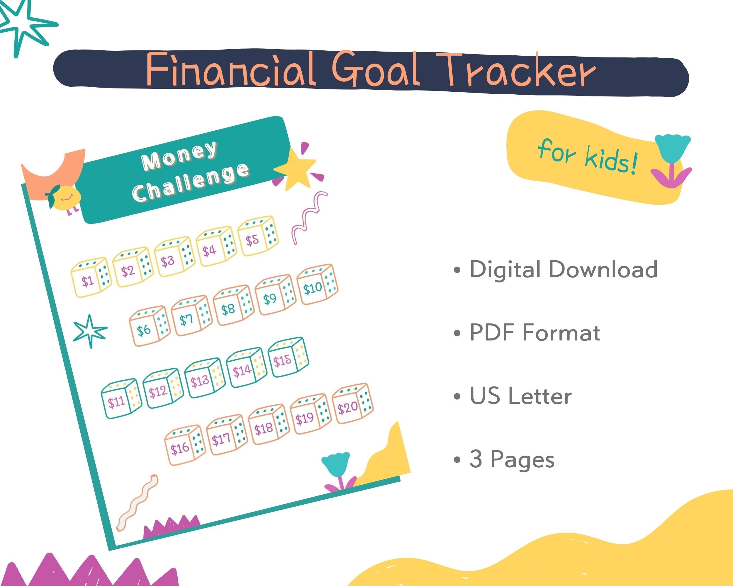 Money Tracker for Kids, Financial Goal Tracker, Help Out Kids to Save ...
