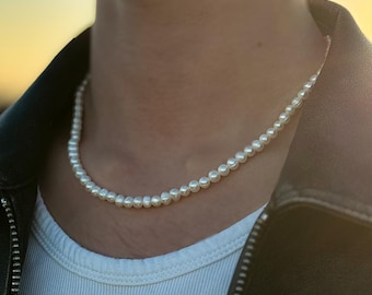 Freshwater Pearl Necklace Pearl Chain Pearl Jewelry 5mm Pearl Size 45 5cm Waterproof Non Fading Gift idea