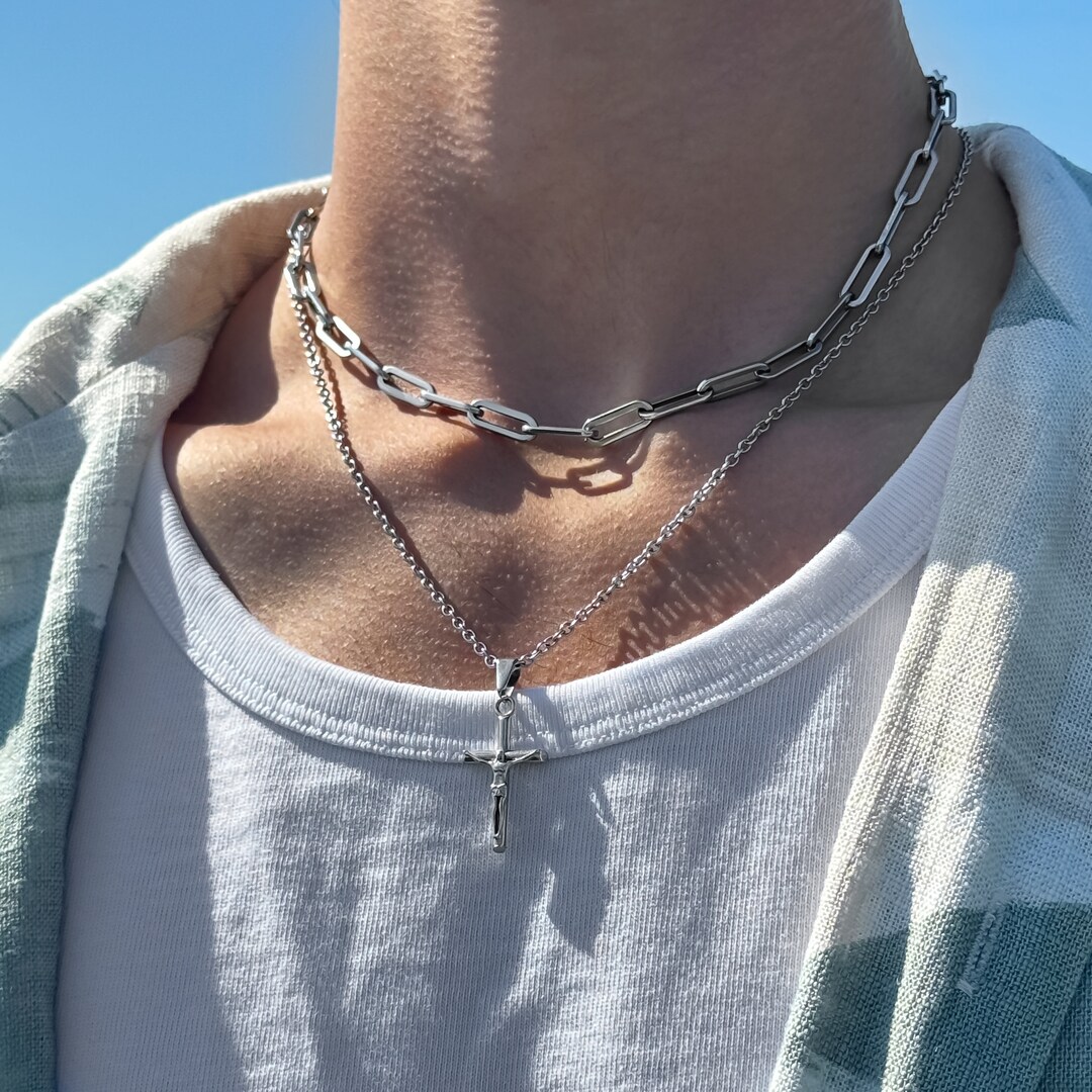 Jesus Cross Chain Silver Confirmation & Communion Gift Idea Jesus Cross ...