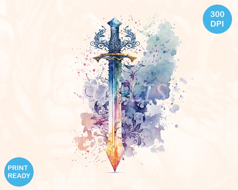 FANTASY SWORD ART, Digital Downloads, Sword Clipart, Magic Sword Png ...