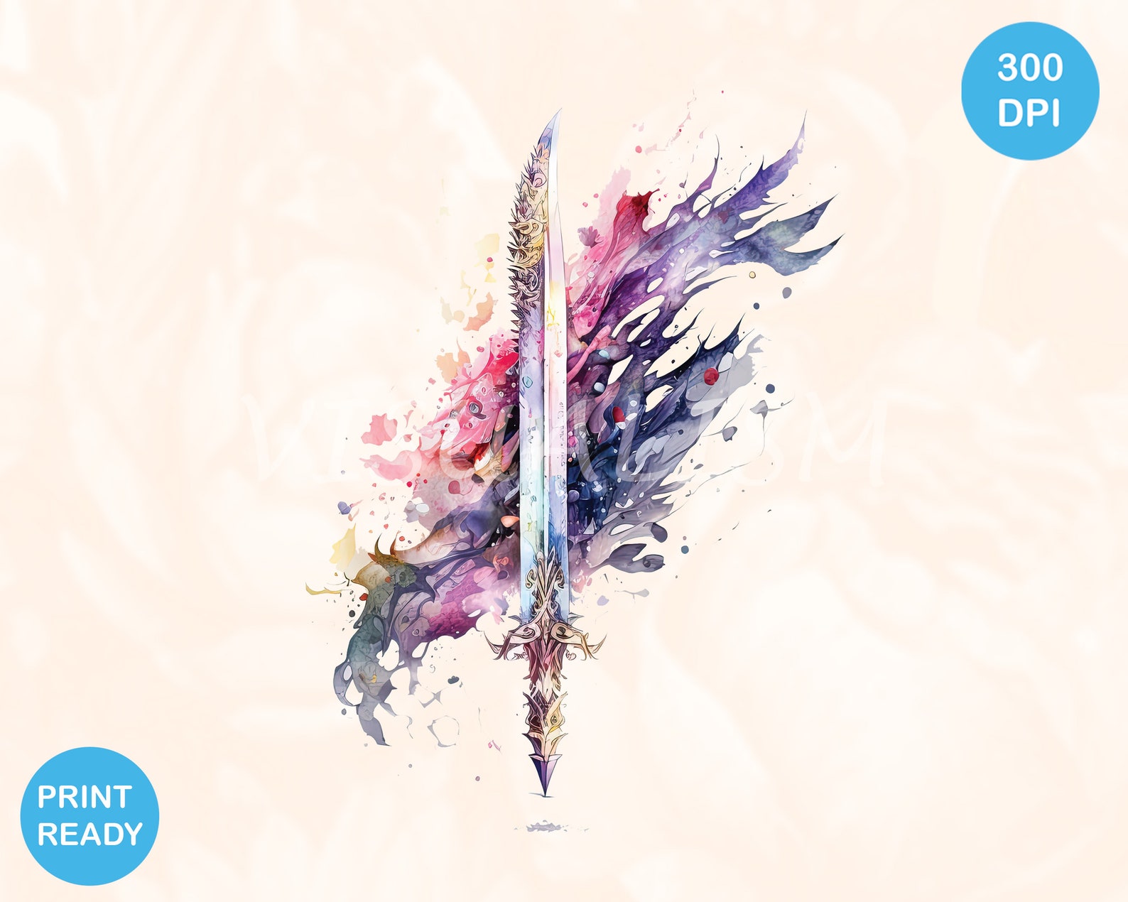FANTASY SWORD ART, Digital Downloads, Sword Clipart, Magic Sword Png, Sword Wall Art, Sword ...