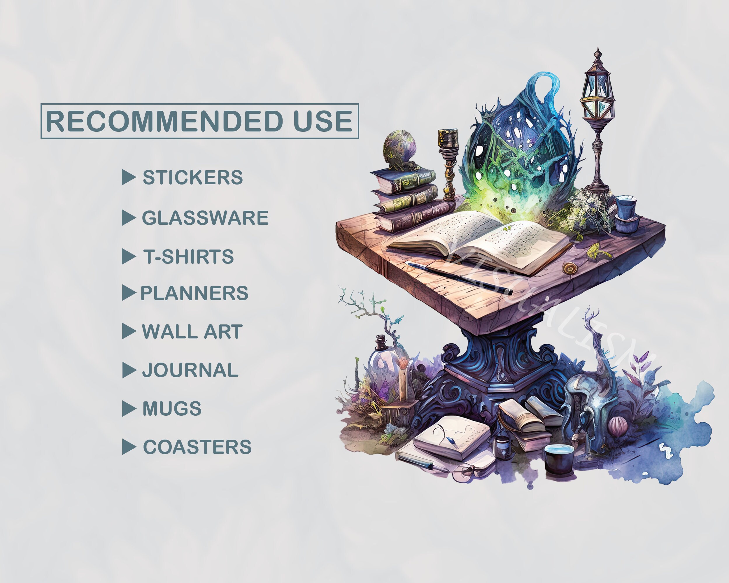 20 Fantasy Wizard Desks Clipart Bundle, Magic Wizard Clipart, Scrapbook ...