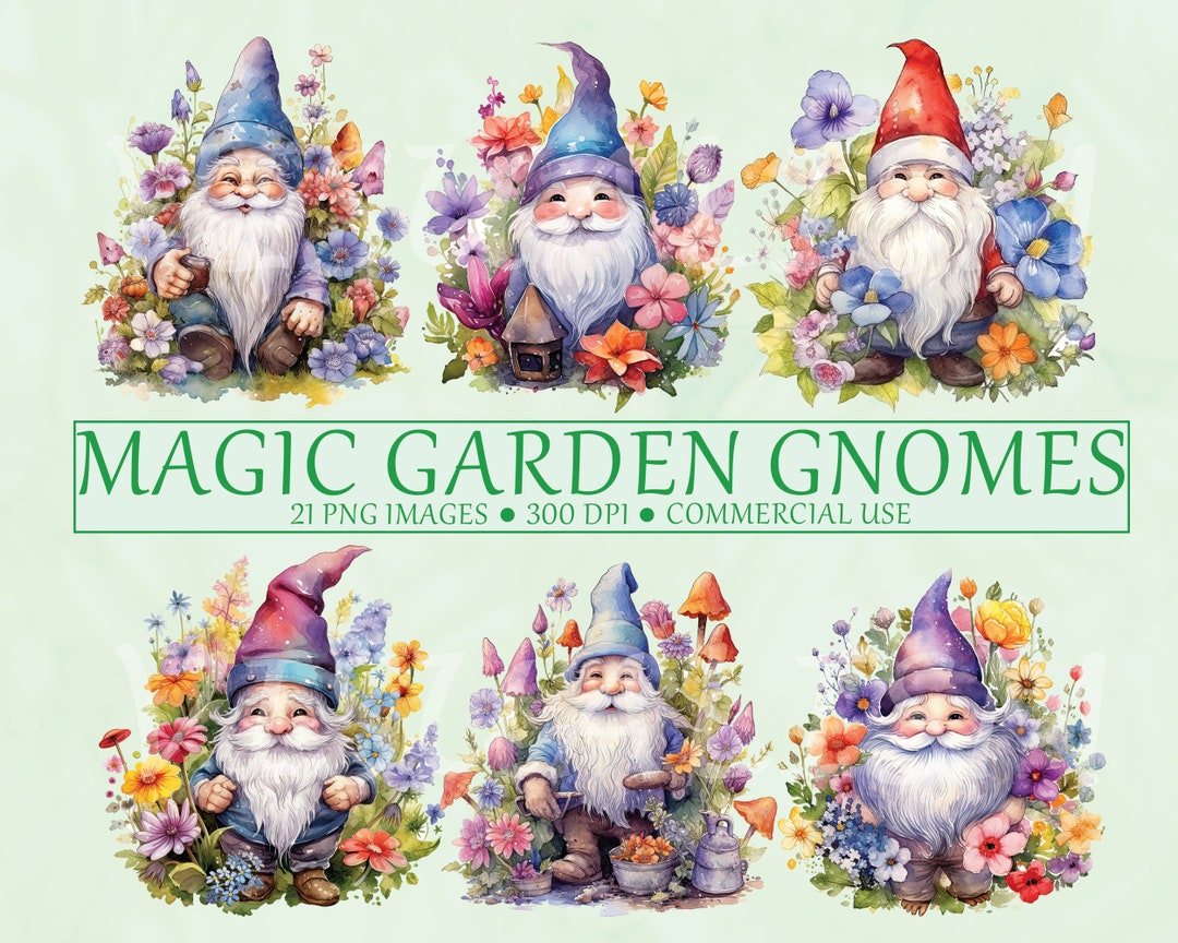 21 Magic Garden Gnome Bundle Digital Downloads Garden Gnome - Etsy