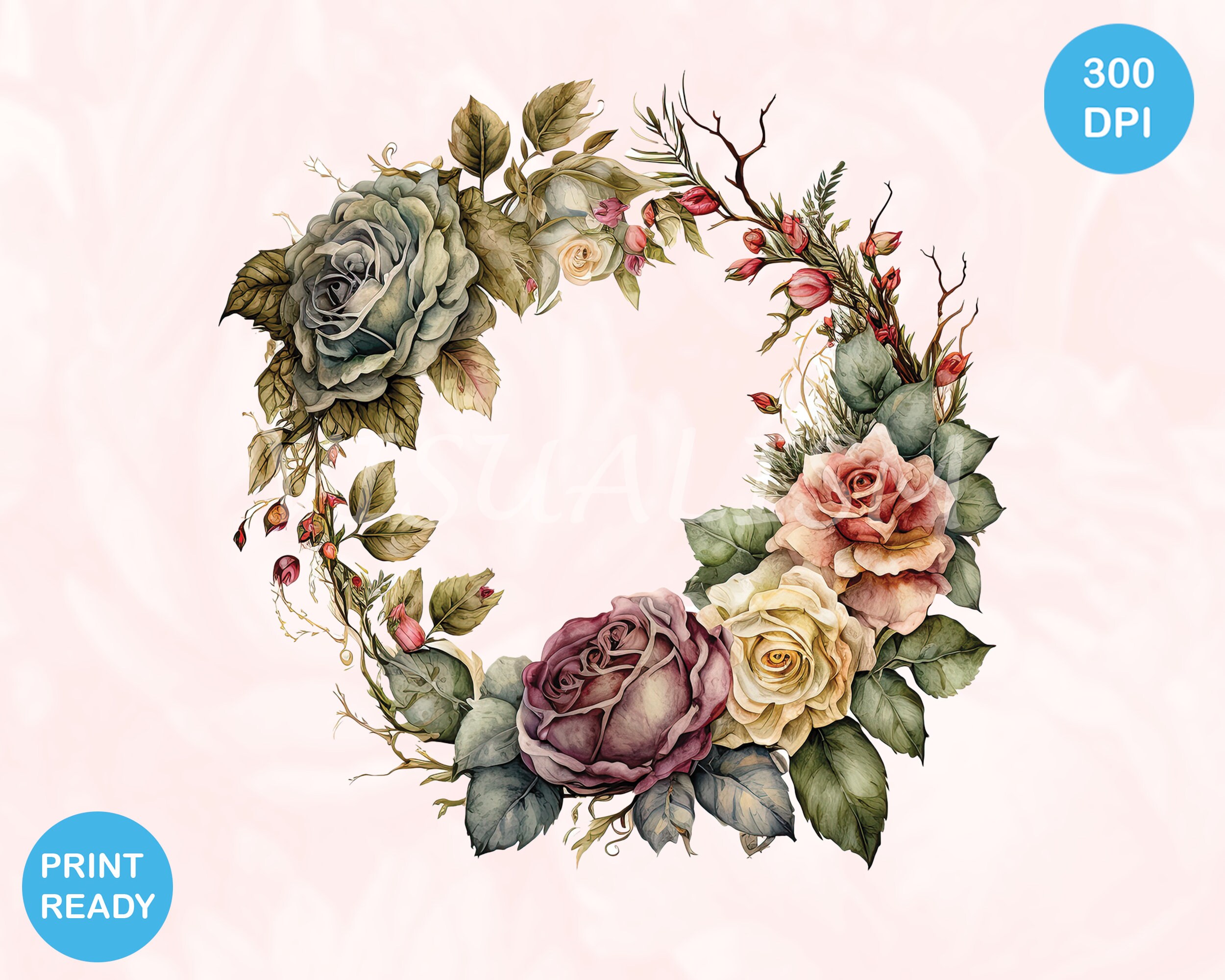 20 ROSE FLORAL CLIPART Digital Downloads Rose Vase Clipart - Etsy