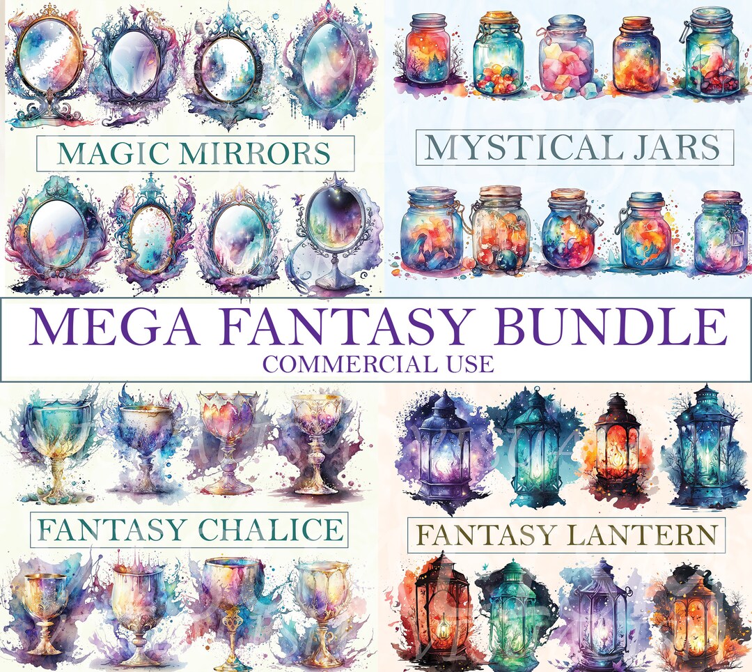 MEGA FANTASY BUNDLE 350pc Discounted Art Fantasy Clipart - Etsy