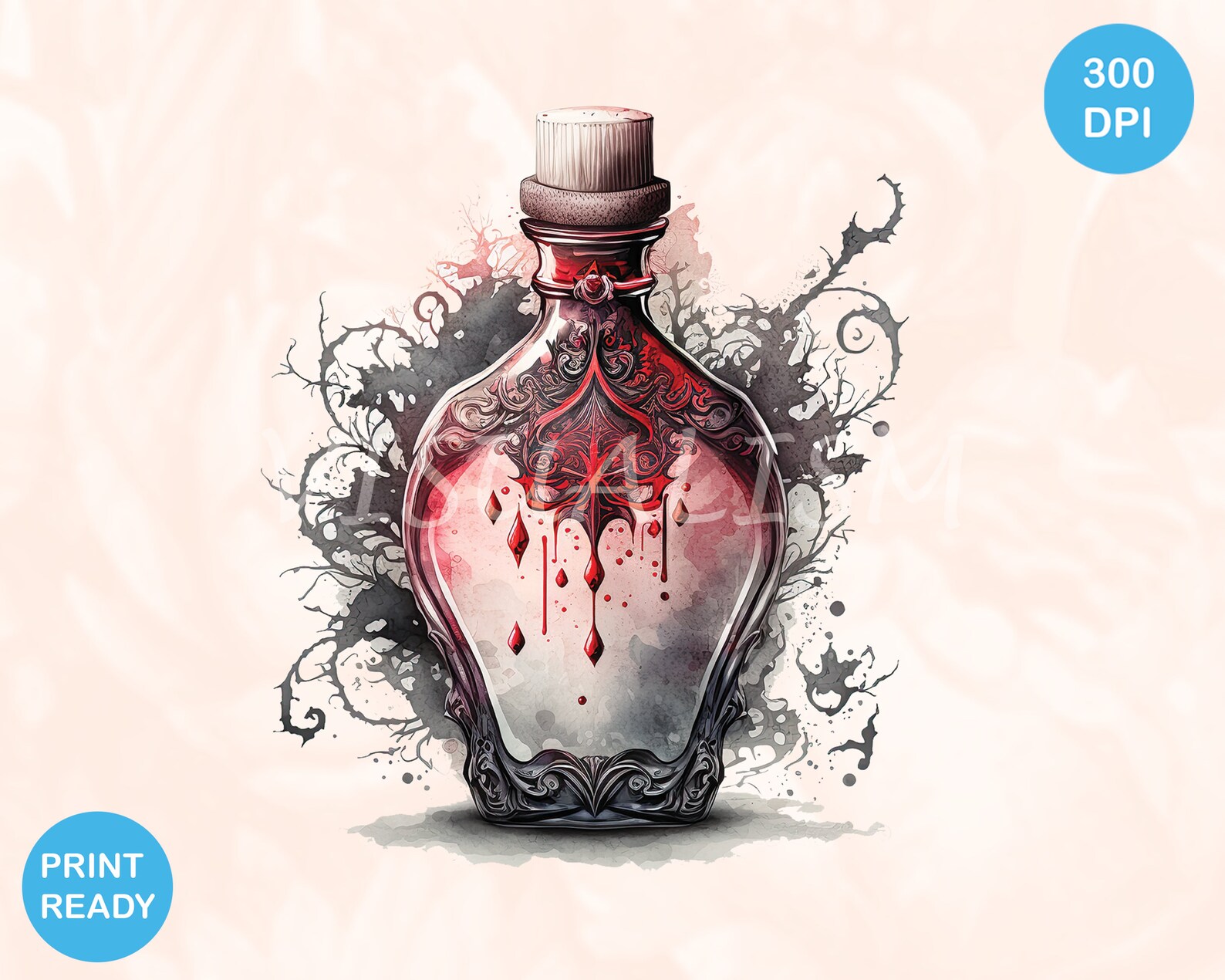 23 GOTHIC POTION BOTTLES, Digital Downloads, Gothic Clipart, Gothic Potion Png, Gothic Wall Art ...