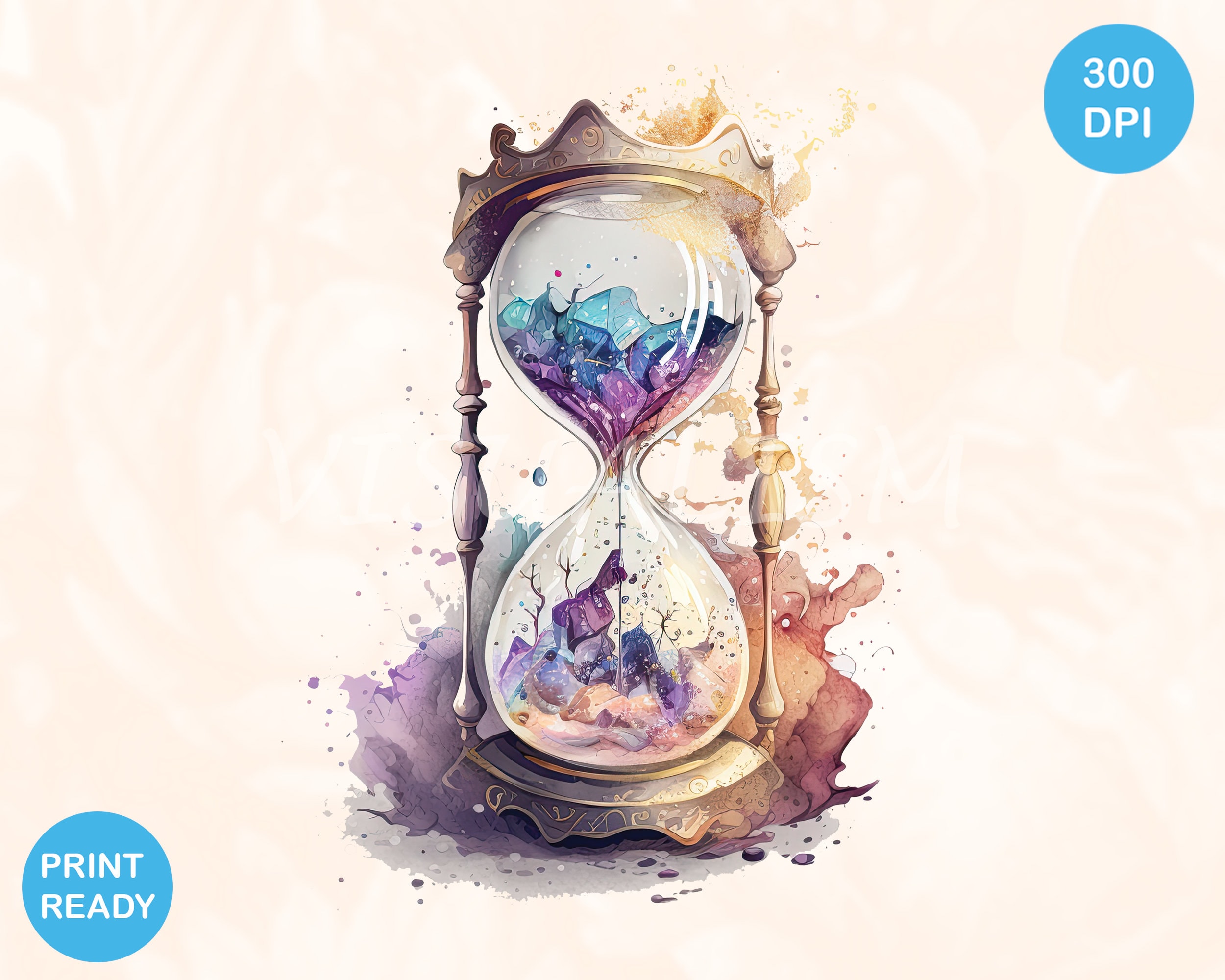 FANTASY HOURGLASS ART, Digital Downloads, Hourglass Clipart, Hourglass ...