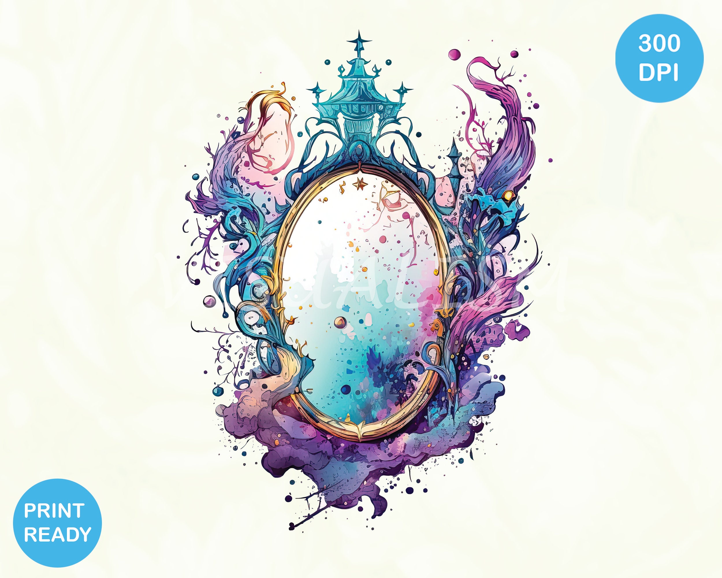 MAGIC MIRROR ART, Digital Downloads, Magic Mirror Clipart, Magic Mirror ...