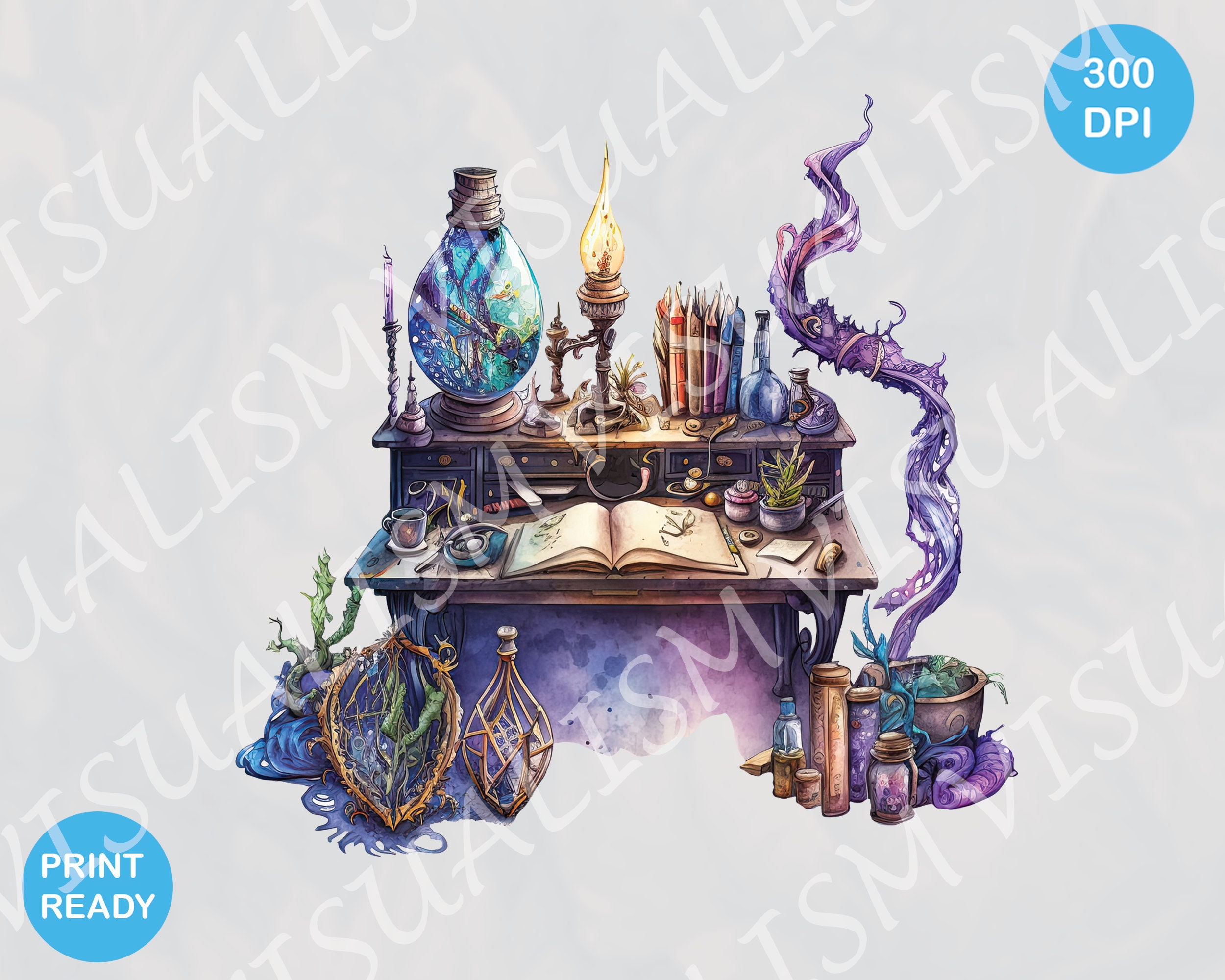 20 Fantasy Wizard Desks Clipart Bundle Magic Wizard Clipart - Etsy