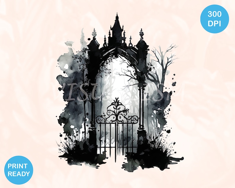 14 GOTHIC GATE CLIPART Digital Downloads Gothic Cemetery - Etsy