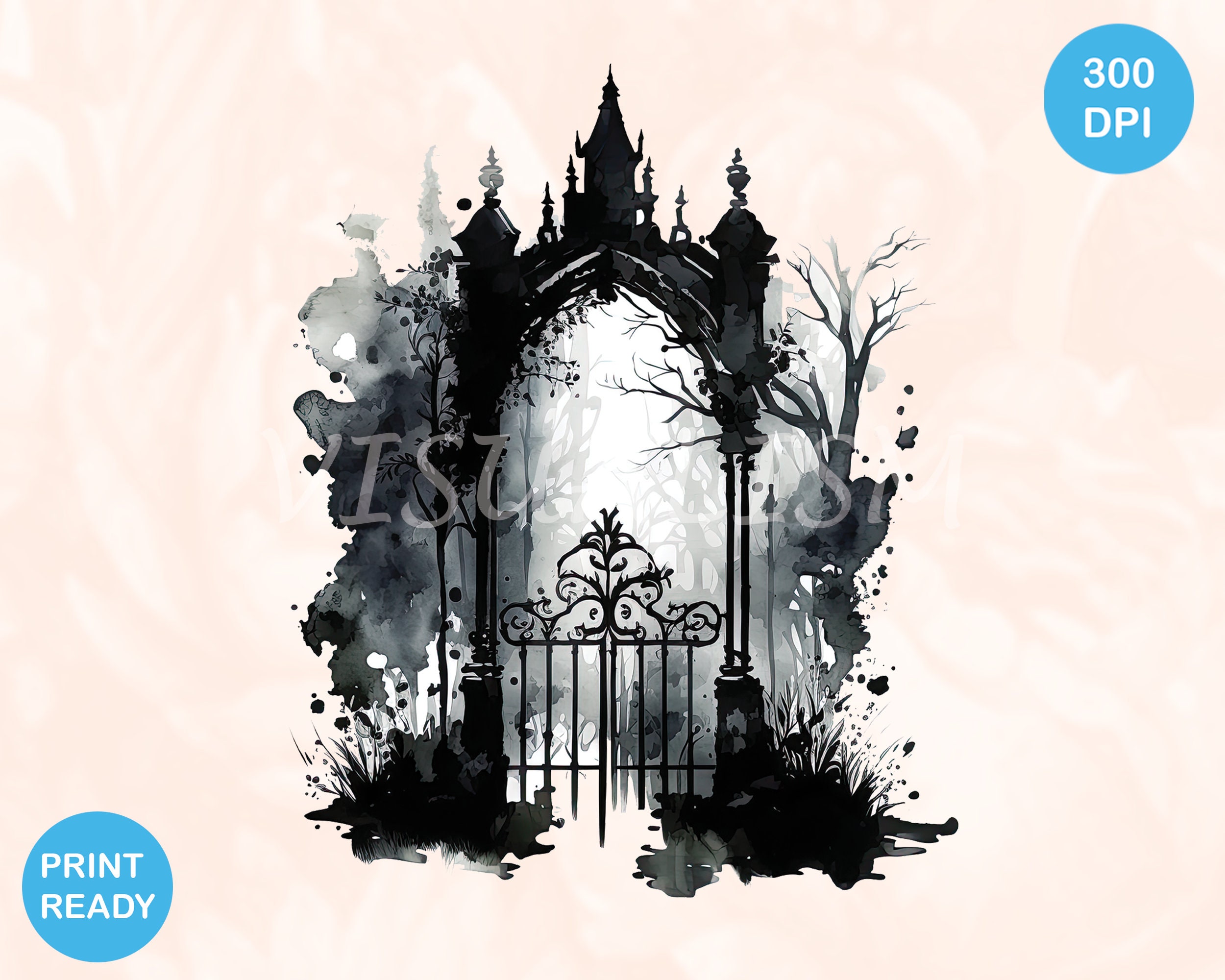 14 GOTHIC GATE CLIPART Digital Downloads Gothic Cemetery - Etsy