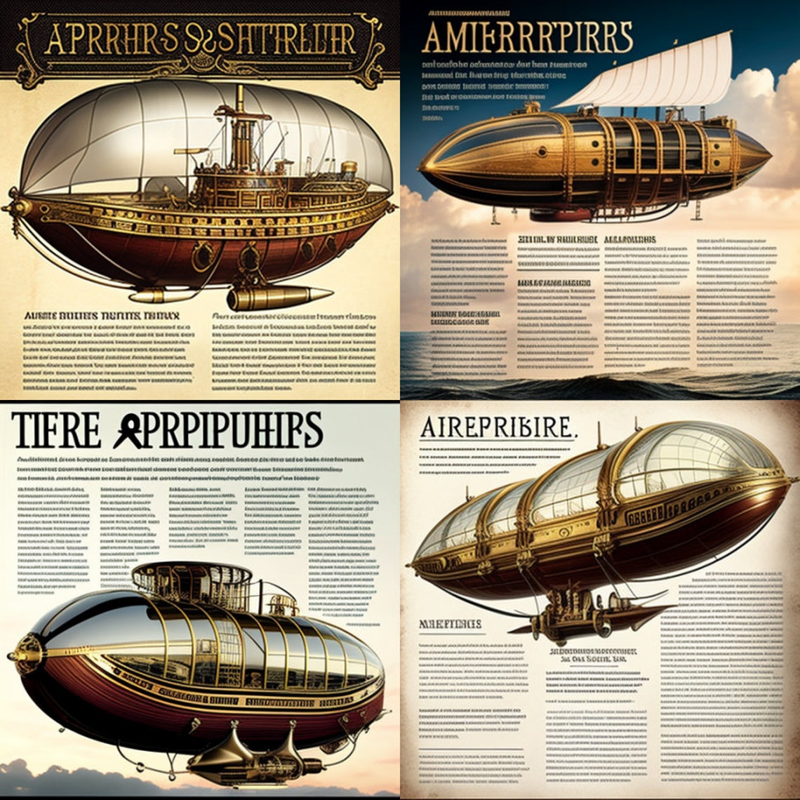Steampunk Midjourney AI Art of the Airship Explorer - Etsy