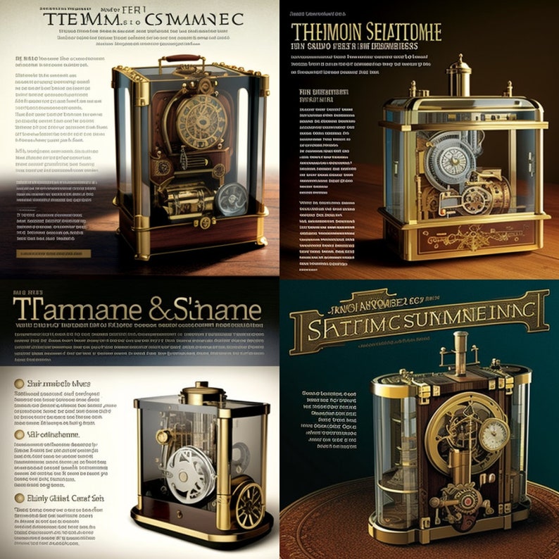 Steampunk Midjourney AI Art of a Steam-powered Time Machine - Etsy