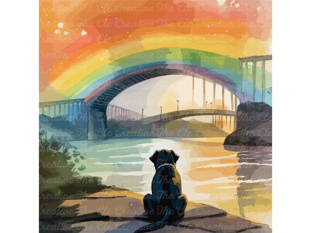 Rainbow Bridge Watercolor PNG Dog Rainbow Bridge Art Rainbow Bridge ...