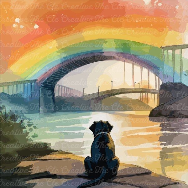 Dog Memorial Card Rainbow Bridge - Etsy