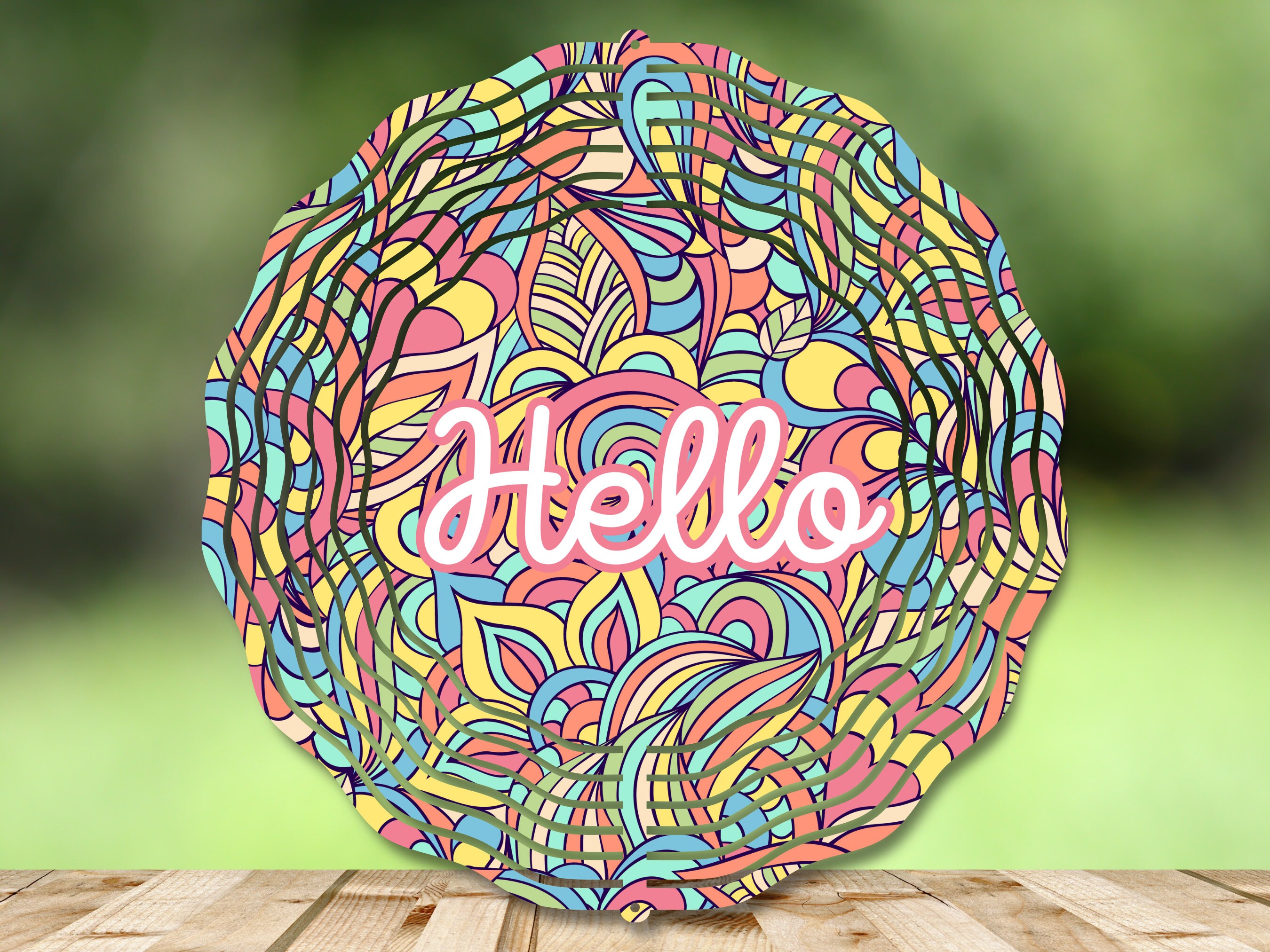 Hello Wind Spinner Design Welcome Wind Spinner PNG Garden - Etsy