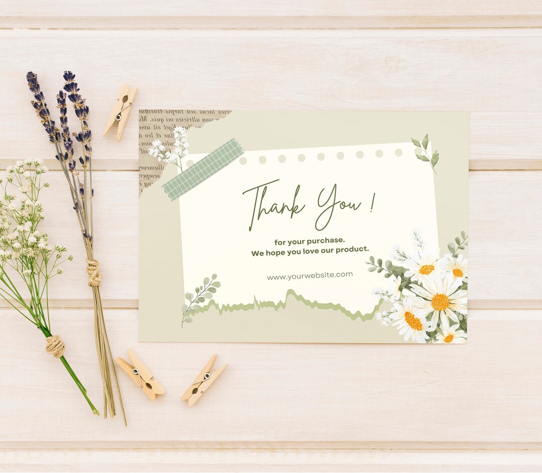 Simple and Elegant Thank You Card Template / Minimalist Thank You Card ...