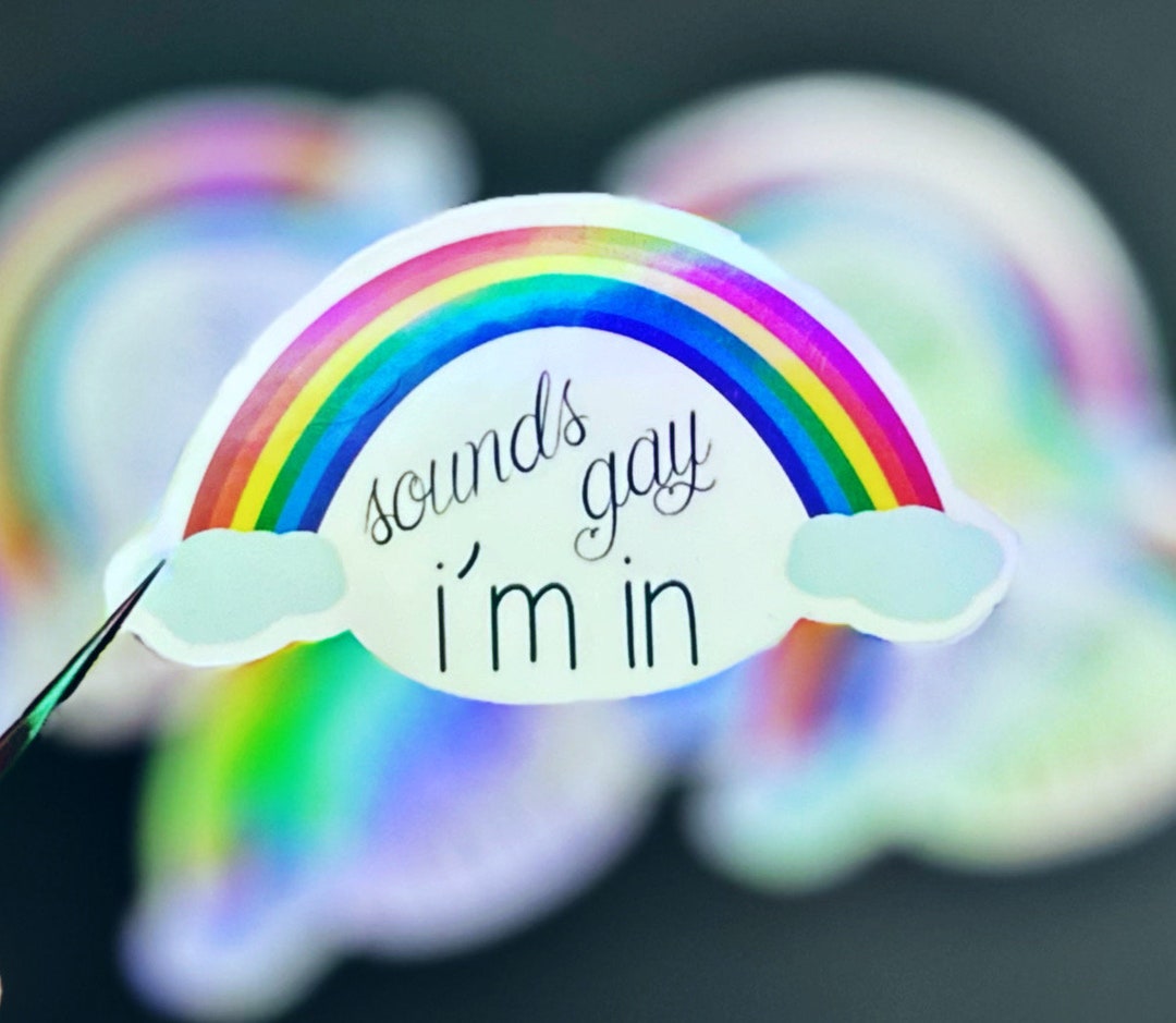 LQBTQ Funny Pride Holographic Sticker | Rainbow Pride Laptop Sticker ...