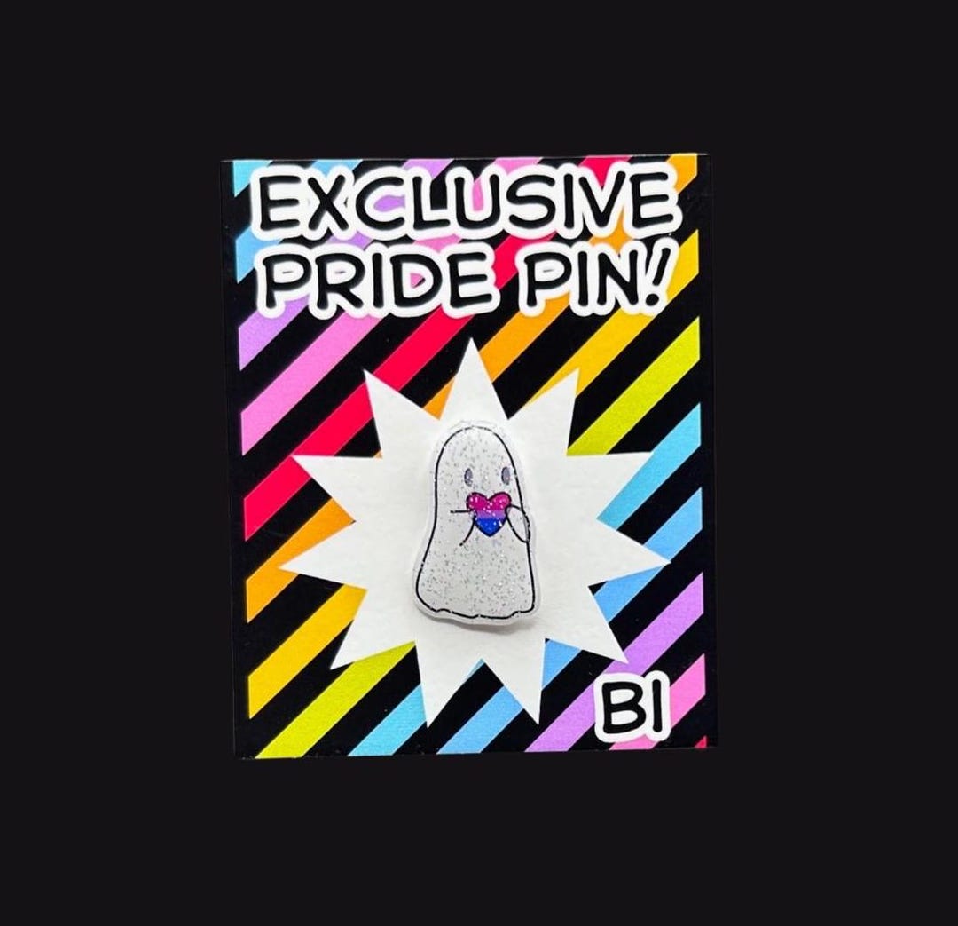 Cute Bisexual Ghost Pin | LGBTQ+ Pride Pin | Spooky Queer Accessory ...