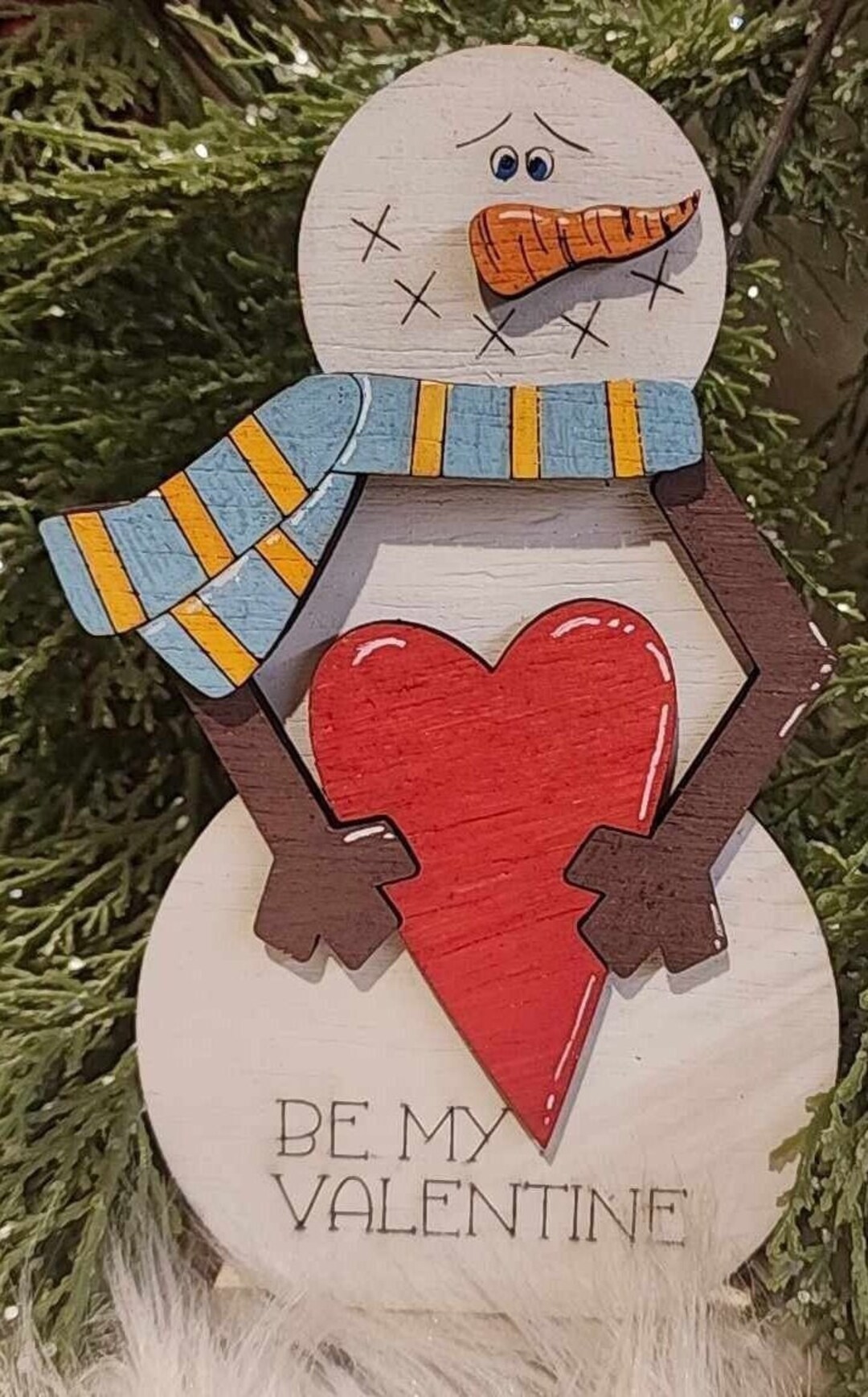 Valentine Snowman - Etsy