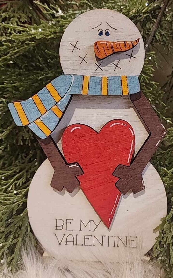 Valentine Snowman - Etsy