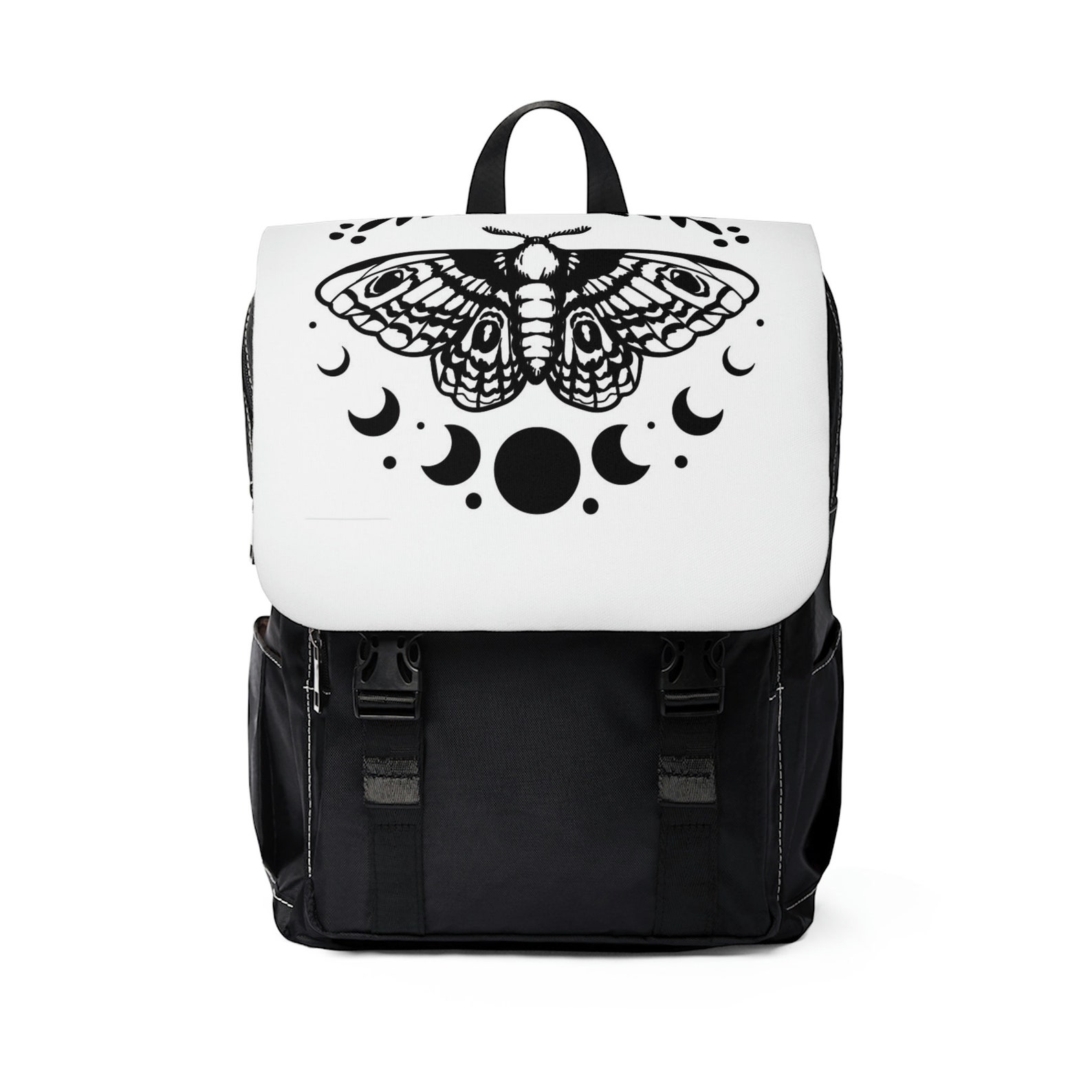 Moth & Moon Phases Backpack Goth Backpack Back to School - Etsy
