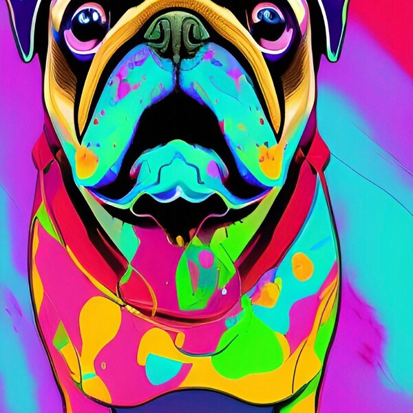 Pug Painting - Etsy