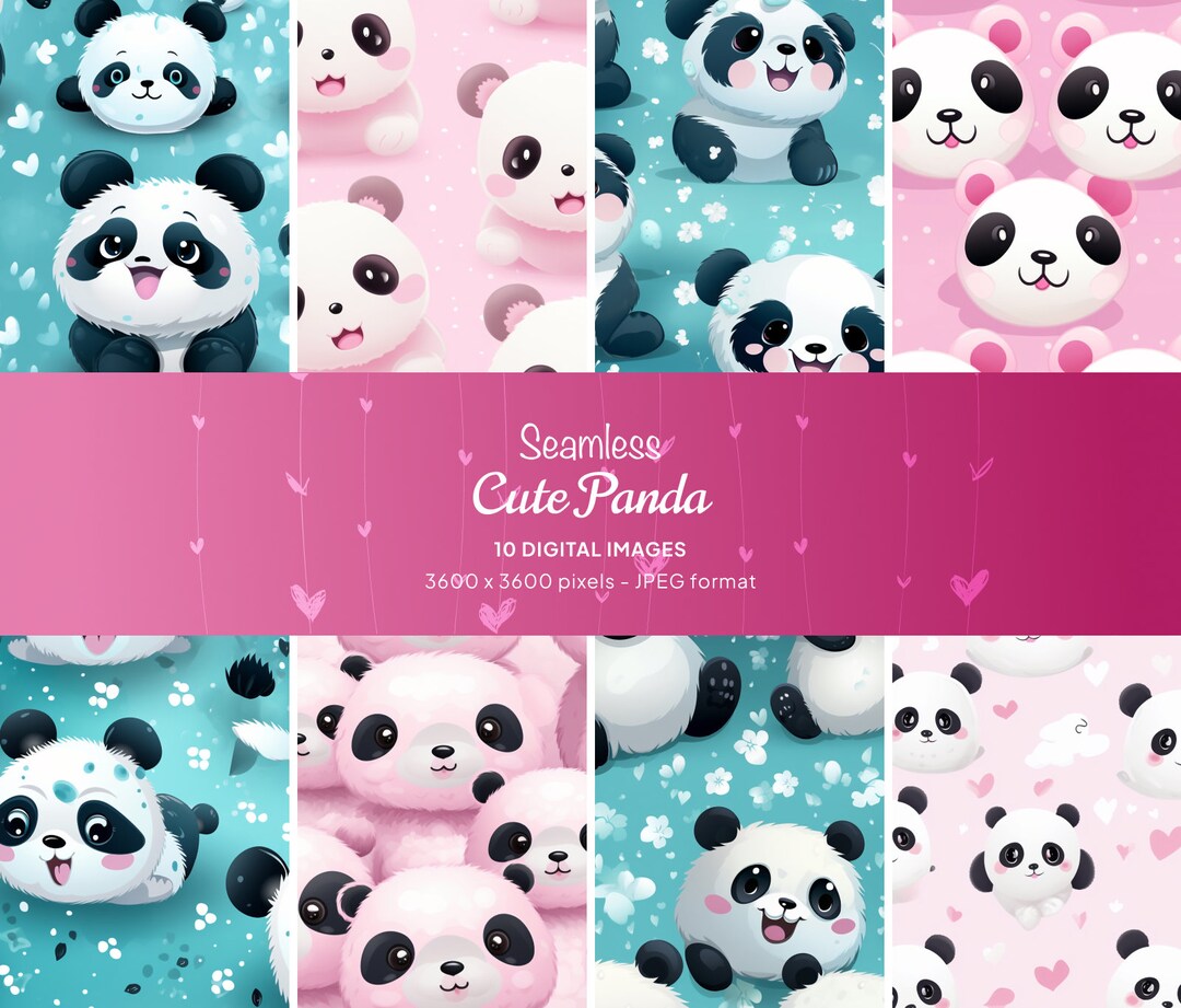 SEAMLESS Panda Digital Paper, Panda Pattern, Spring Digital Paper,kids ...