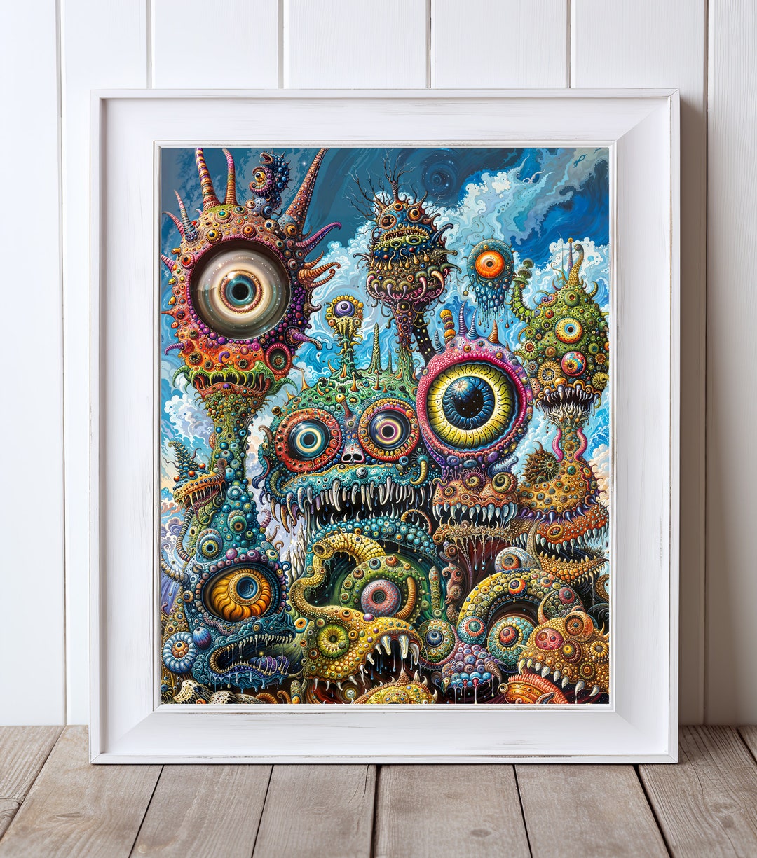 Alien Family Photo: Whimsical Cosmic Art Print With White Border - Etsy