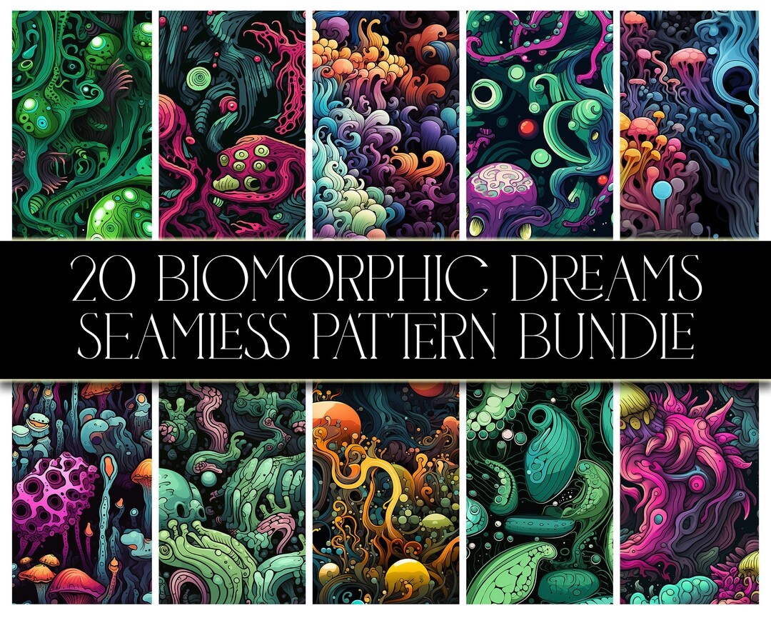 Biomorphic Dreams: 20 Seamless Patterns for Unique Designs, Psychedelic ...