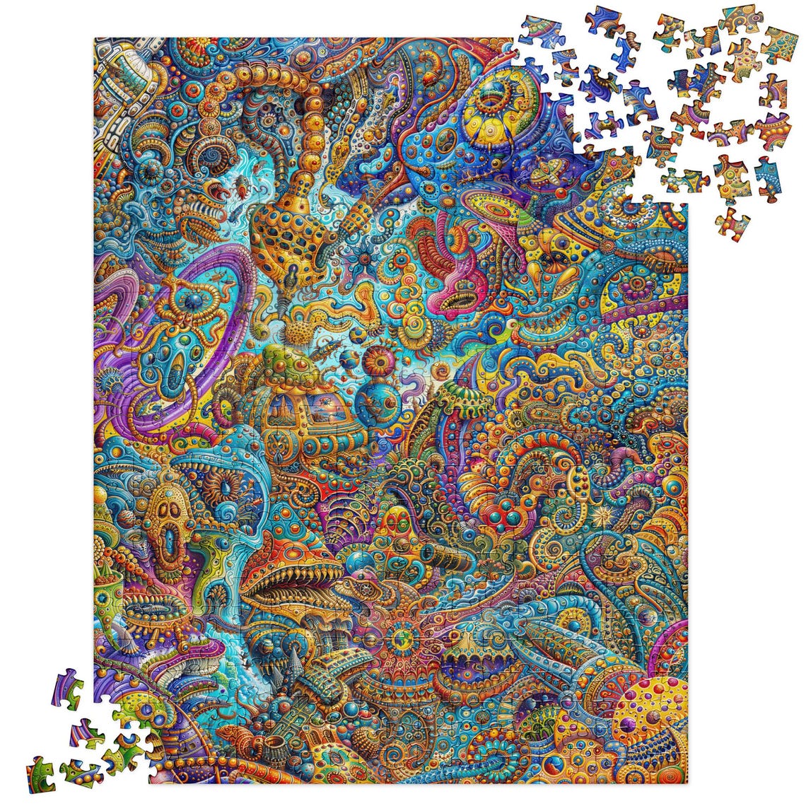 Psychedelic Cosmic Chaos Jigsaw Puzzle: Immersive Digital Art ...