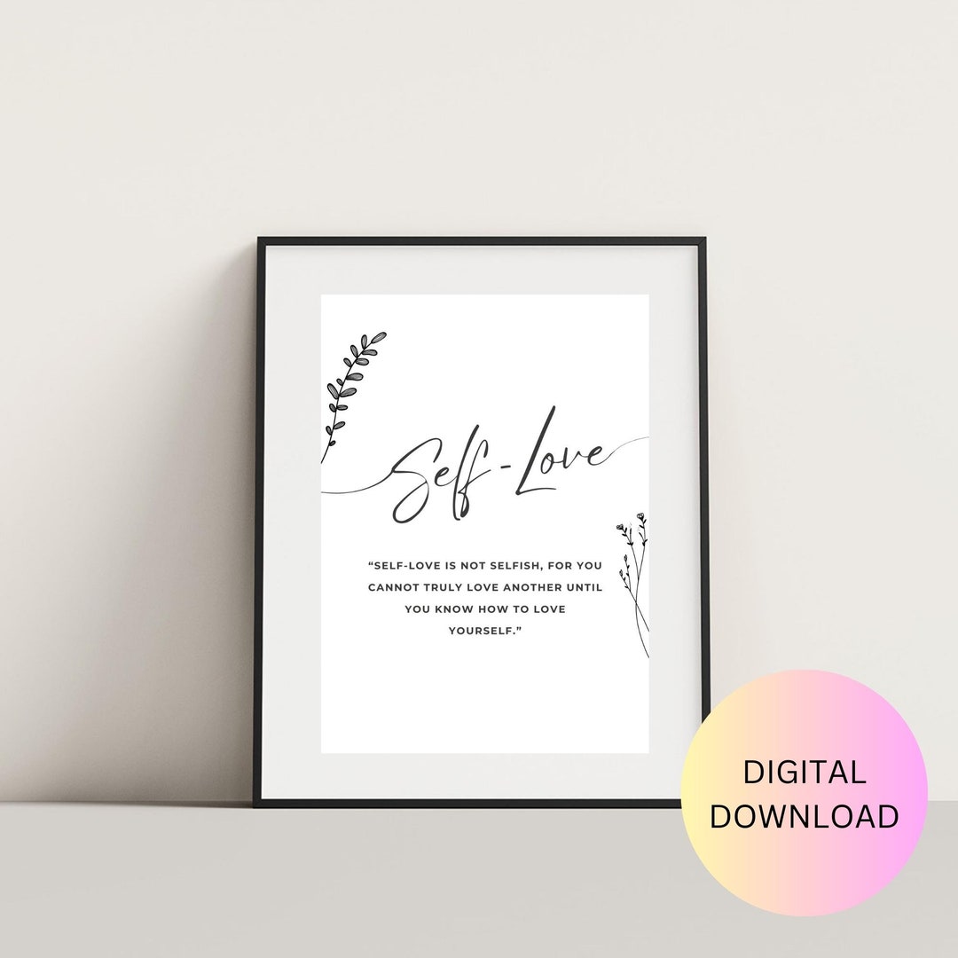 Self-love Definition Print, Motivational Printable Quotes, Positive ...