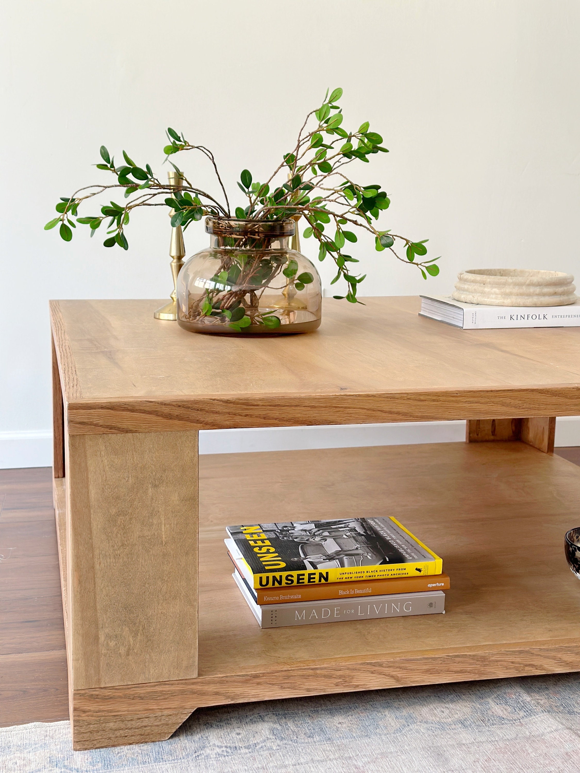 Modern Red Oak Coffee Table - Etsy