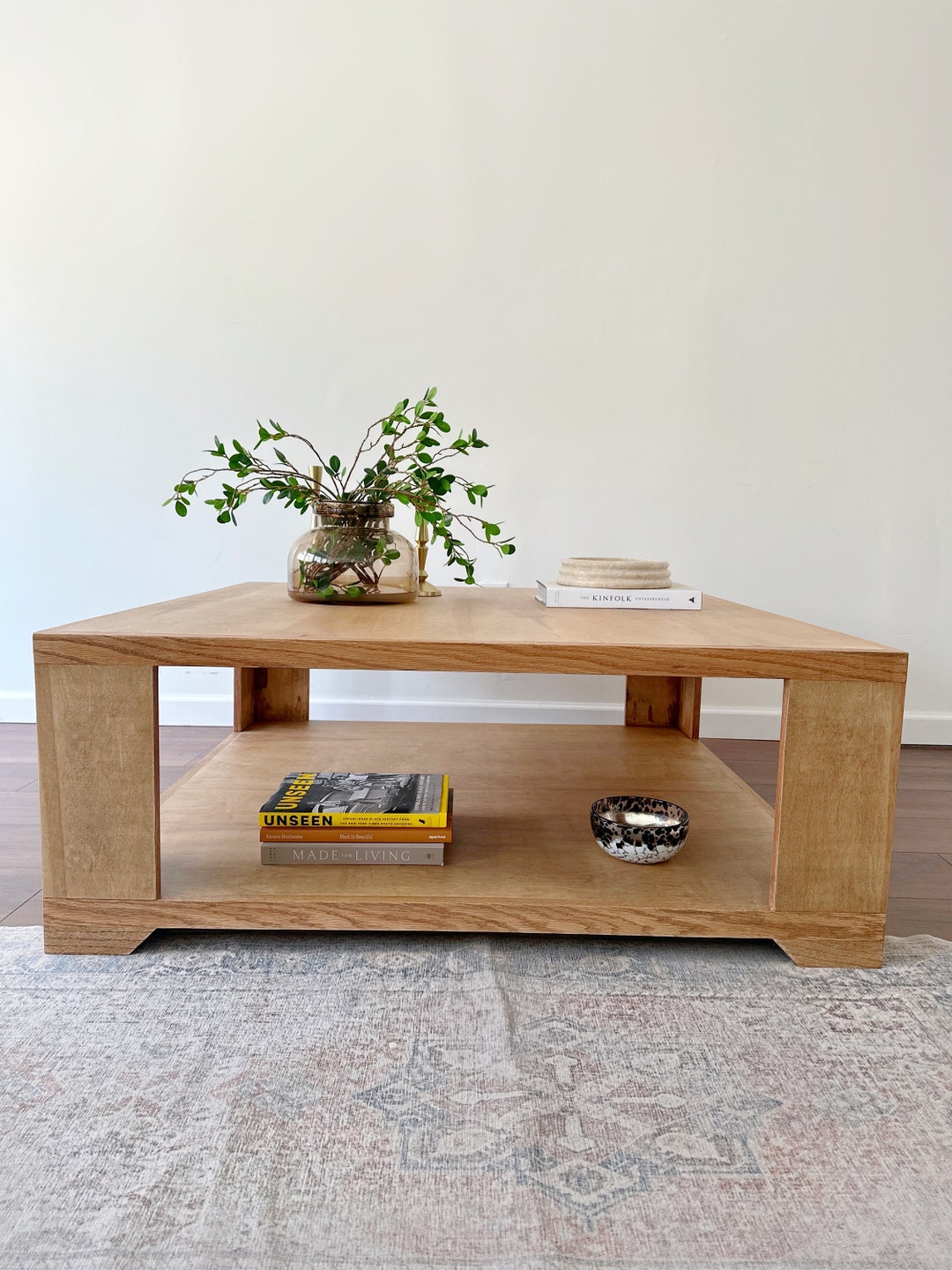 Modern Red Oak Coffee Table - Etsy