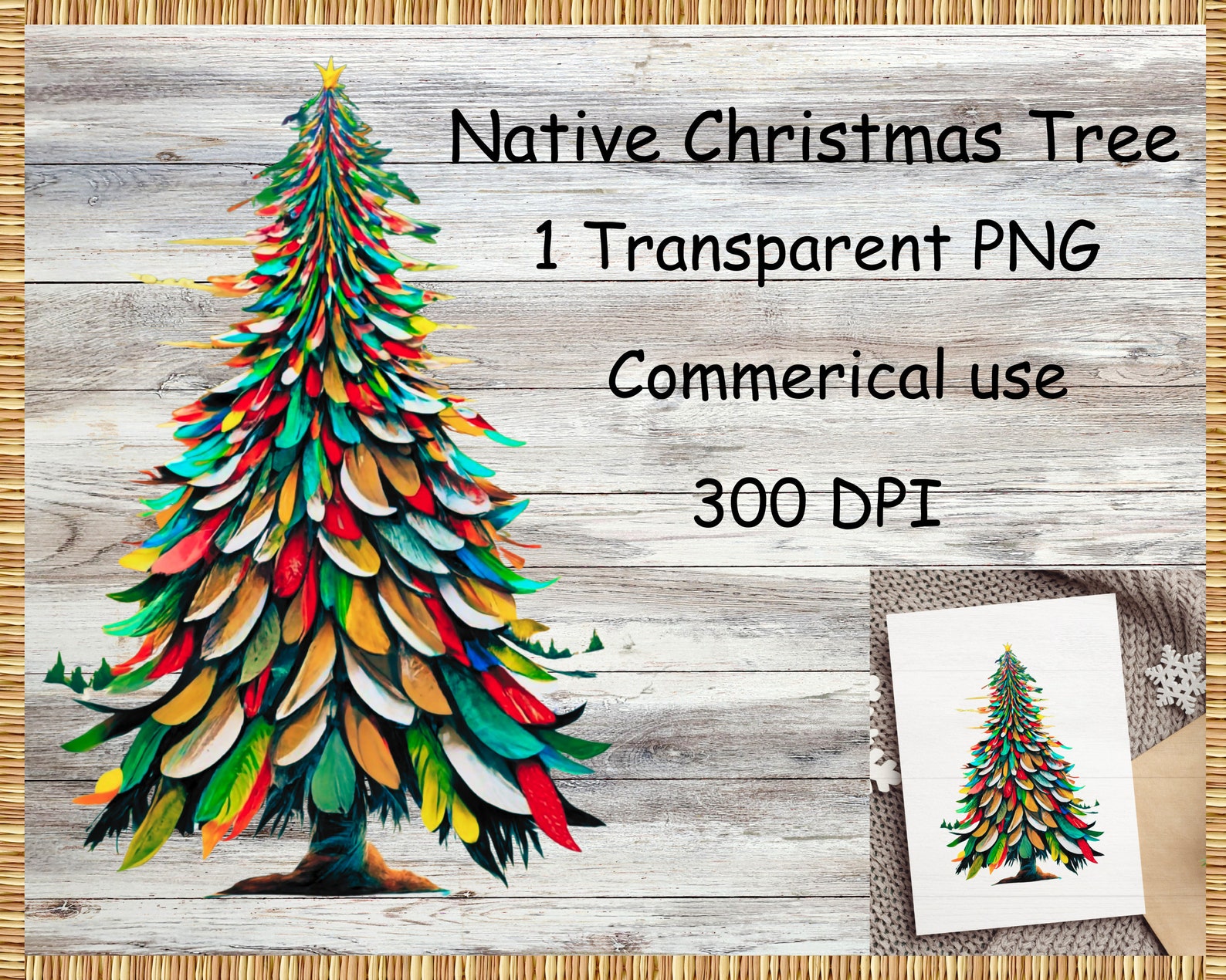 Feather Ornament Christmas Tree PNG: Native American Holiday (digital ...