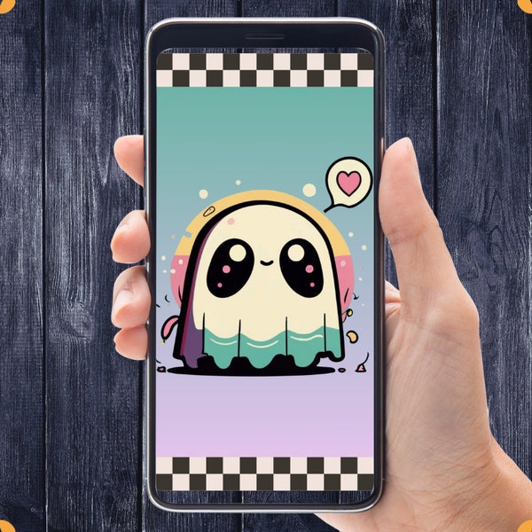 Cute Ghost Desktop Wallpaper - Etsy
