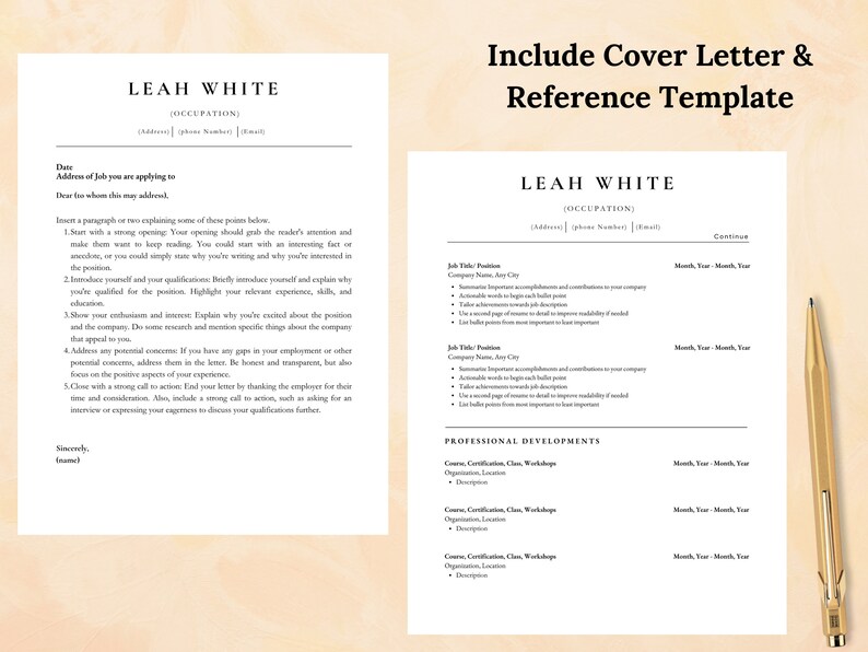 ATS Compatible Friendly Resume for Professionals, Easy to Edit on Canva ...