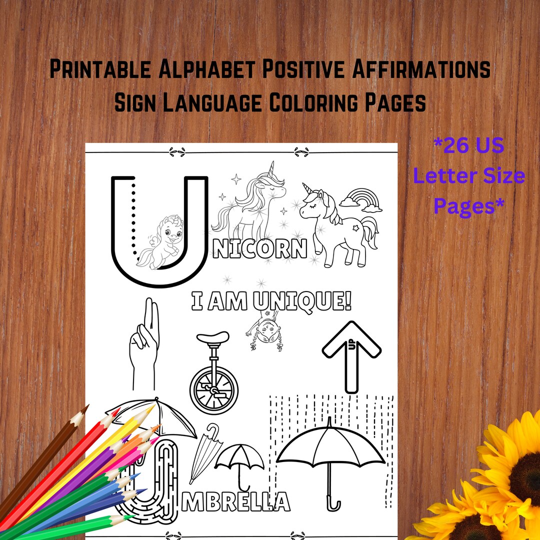 Alphabet Coloring Pages With Sign Language