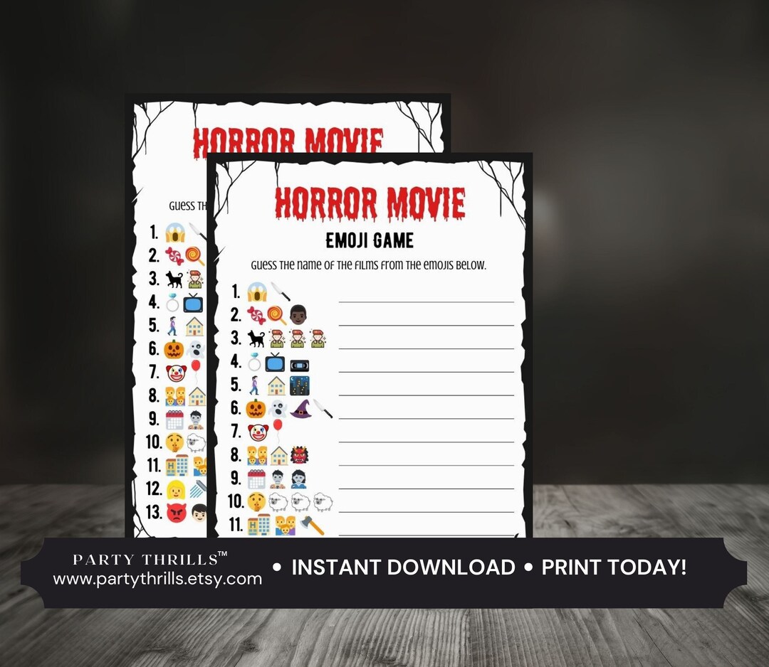 Horror Movie Emoji Pictionary Halloween Party Games - Etsy