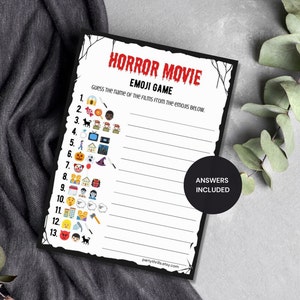 Horror Movie Emoji Pictionary Halloween Party Games - Etsy