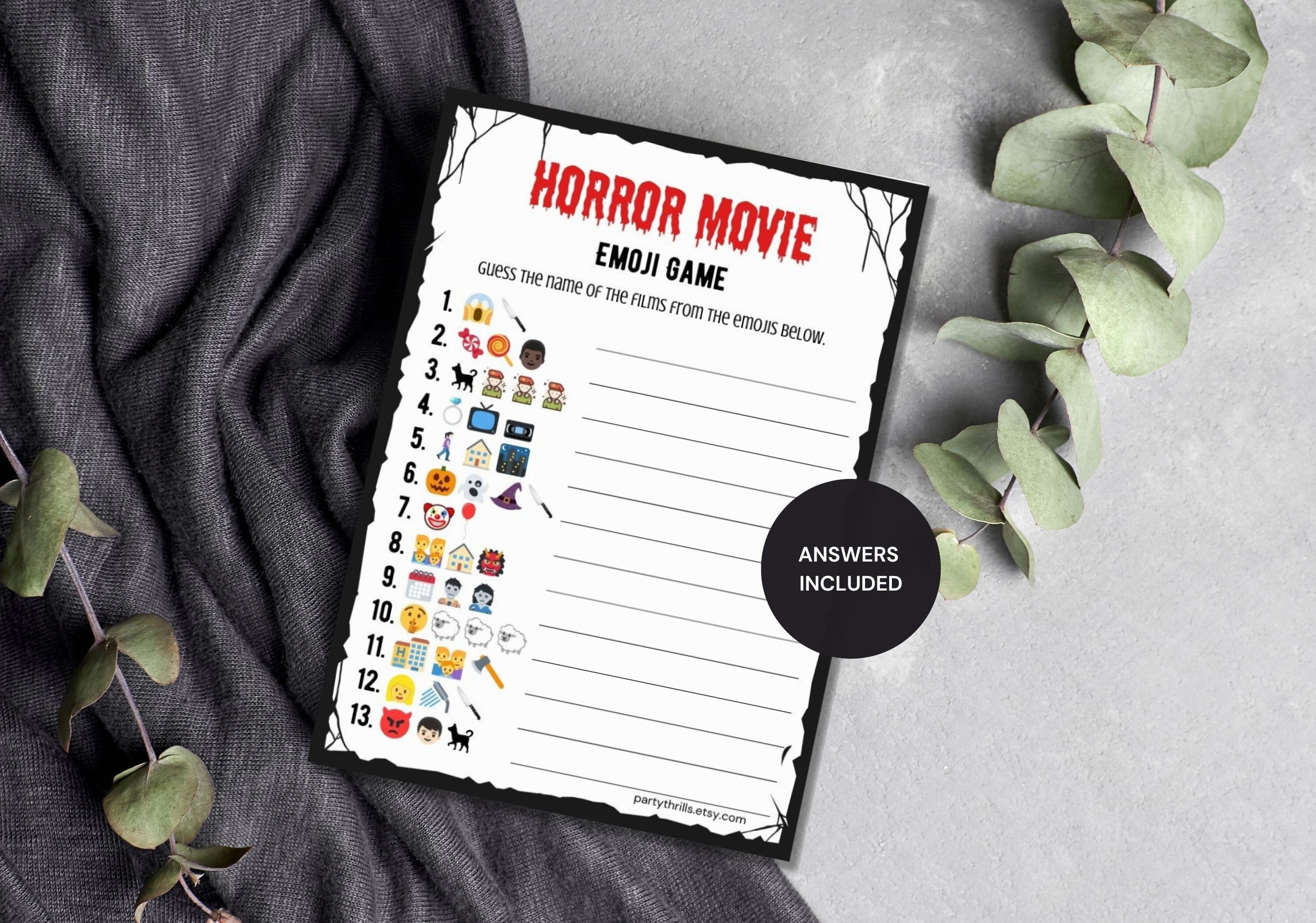 Horror Movie Emoji Pictionary Halloween Party Games - Etsy