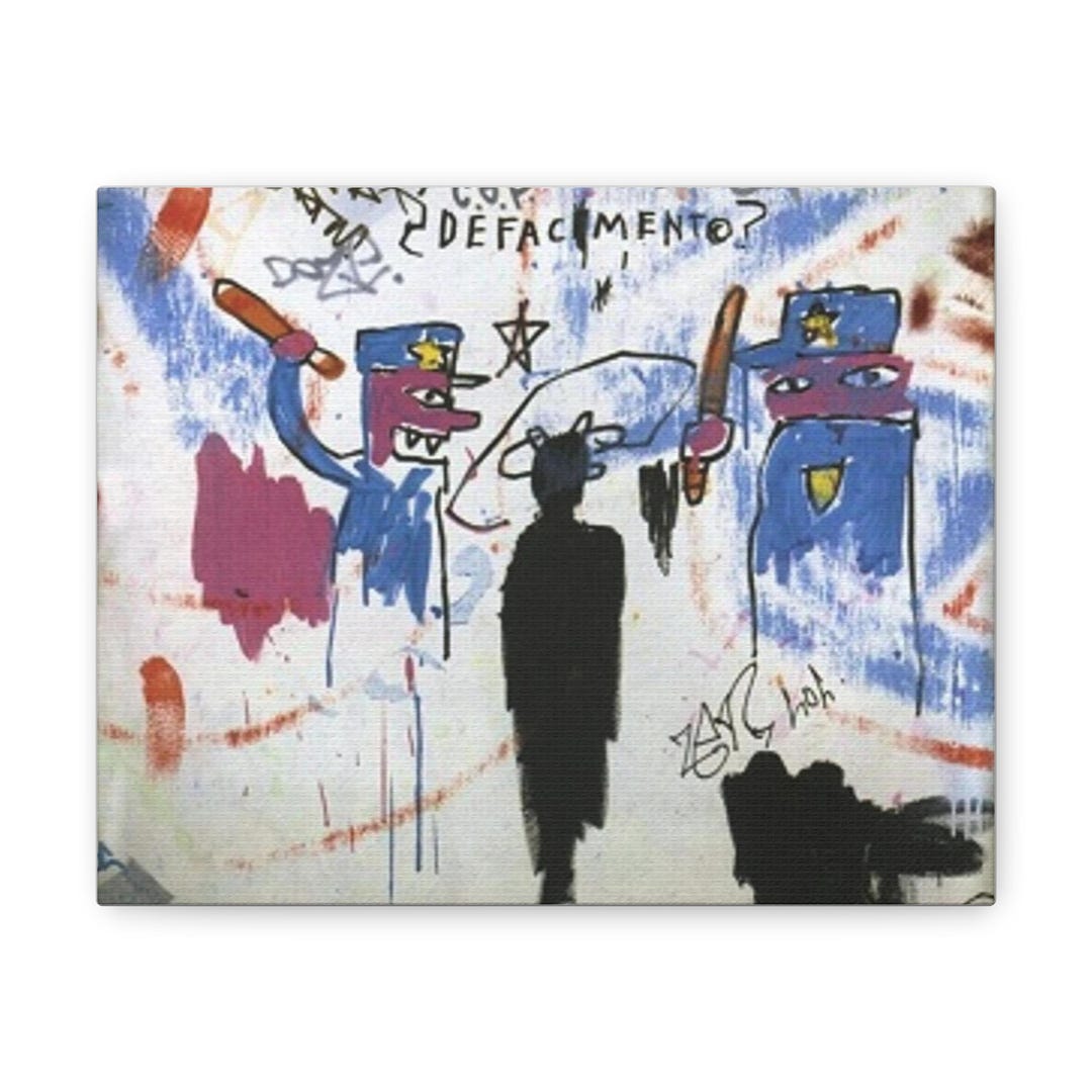 Jean-michel Basquiat Defacement Canvas Replica, Home Decor, High ...