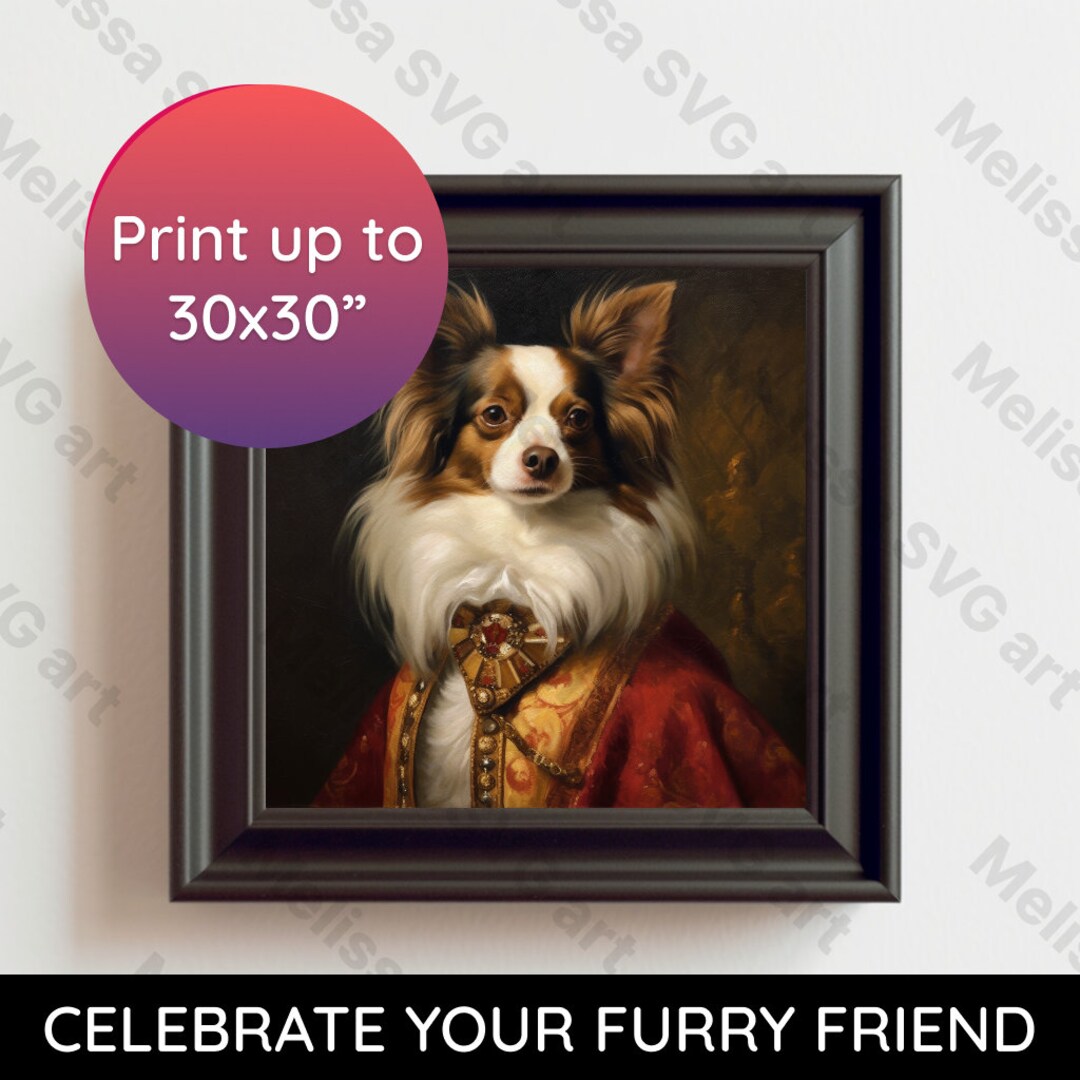 Papillon Royal Portrait Royalty Dog Art Poster Pet Gift - Etsy