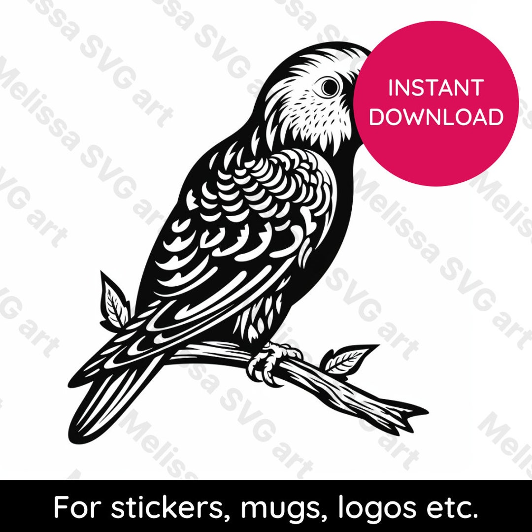 Parakeet SVG Animal Lover Svg - Pet Silhouette Print Cricut & Laser ...