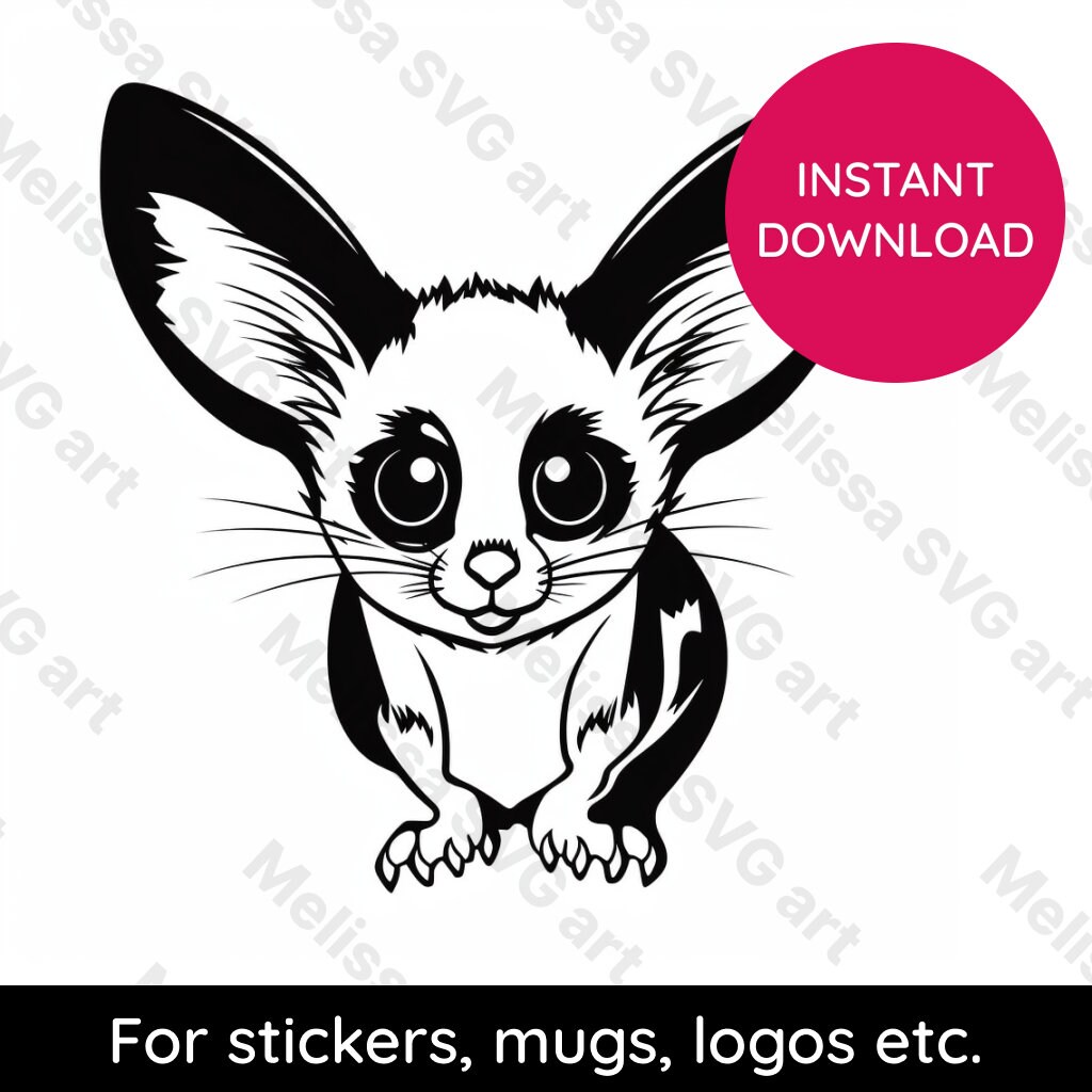 Sugar Glider SVG Animal Lover Svg - Pet Silhouette Print Cricut & Laser ...