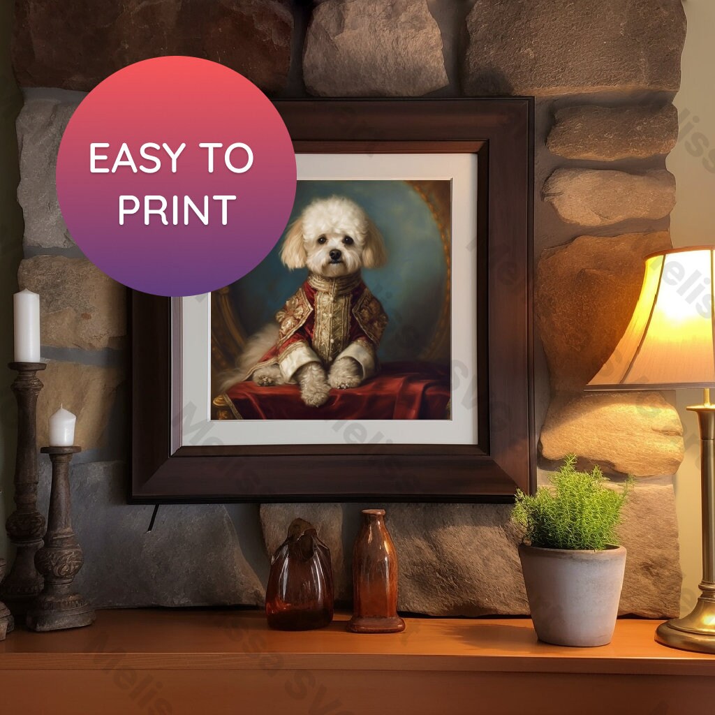Maltipoo Royal Portrait Royalty Dog Art Poster Pet Gift for Dog Lover ...